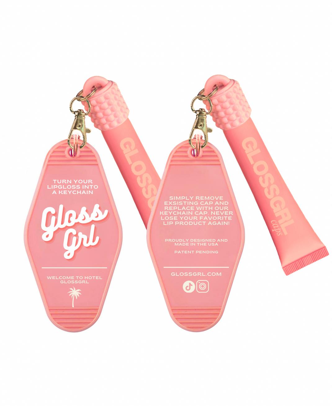 GlossGrl | Lip Gloss & Lip Balm Keychain Caps and Holders, Made in USA